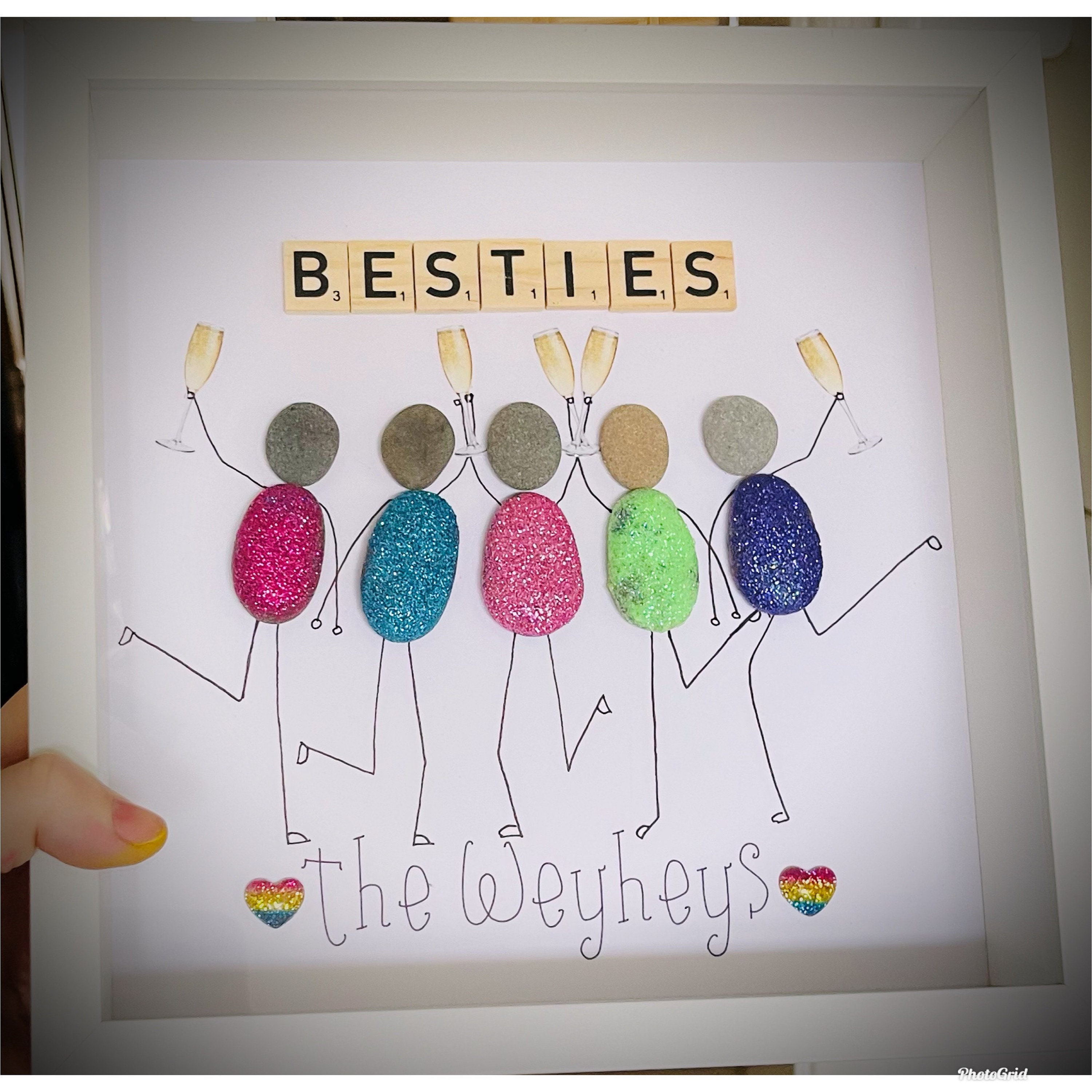 Best Friends Frame, Pebble People, Box Frame - Etsy UK