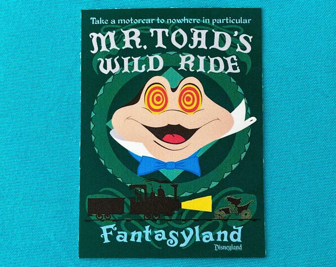 Vintage Mr. Toads Wild Ride Disney Poster Sticker Disney Stickers Mr ...