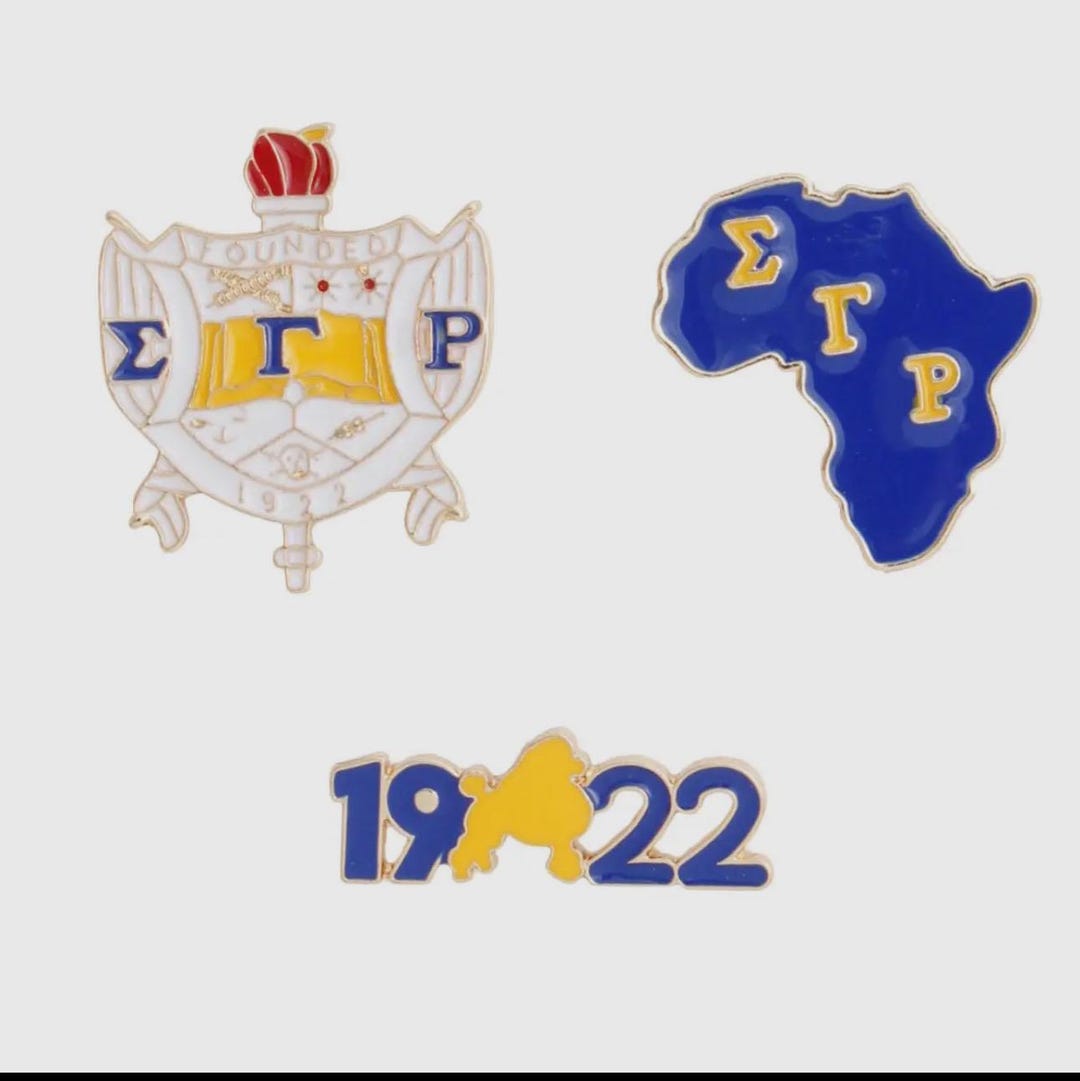 Sigma Gamma Rho Blue and Gold Sorority Stud Brooch Pins Set of 3 - Etsy