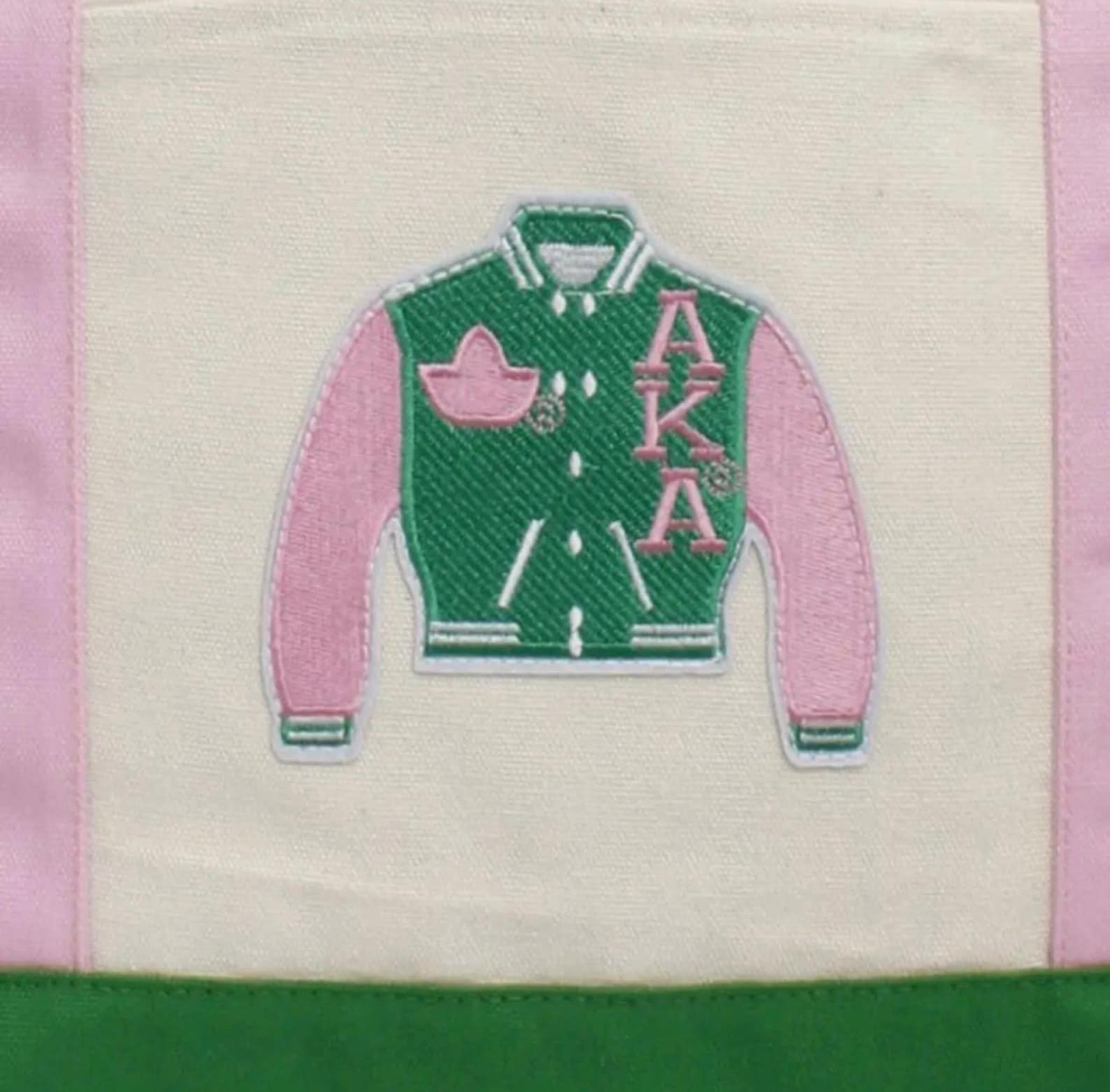 AKA Sorority Pink & Green Large Canvas Tote Bag 20x6.25x14” - Etsy