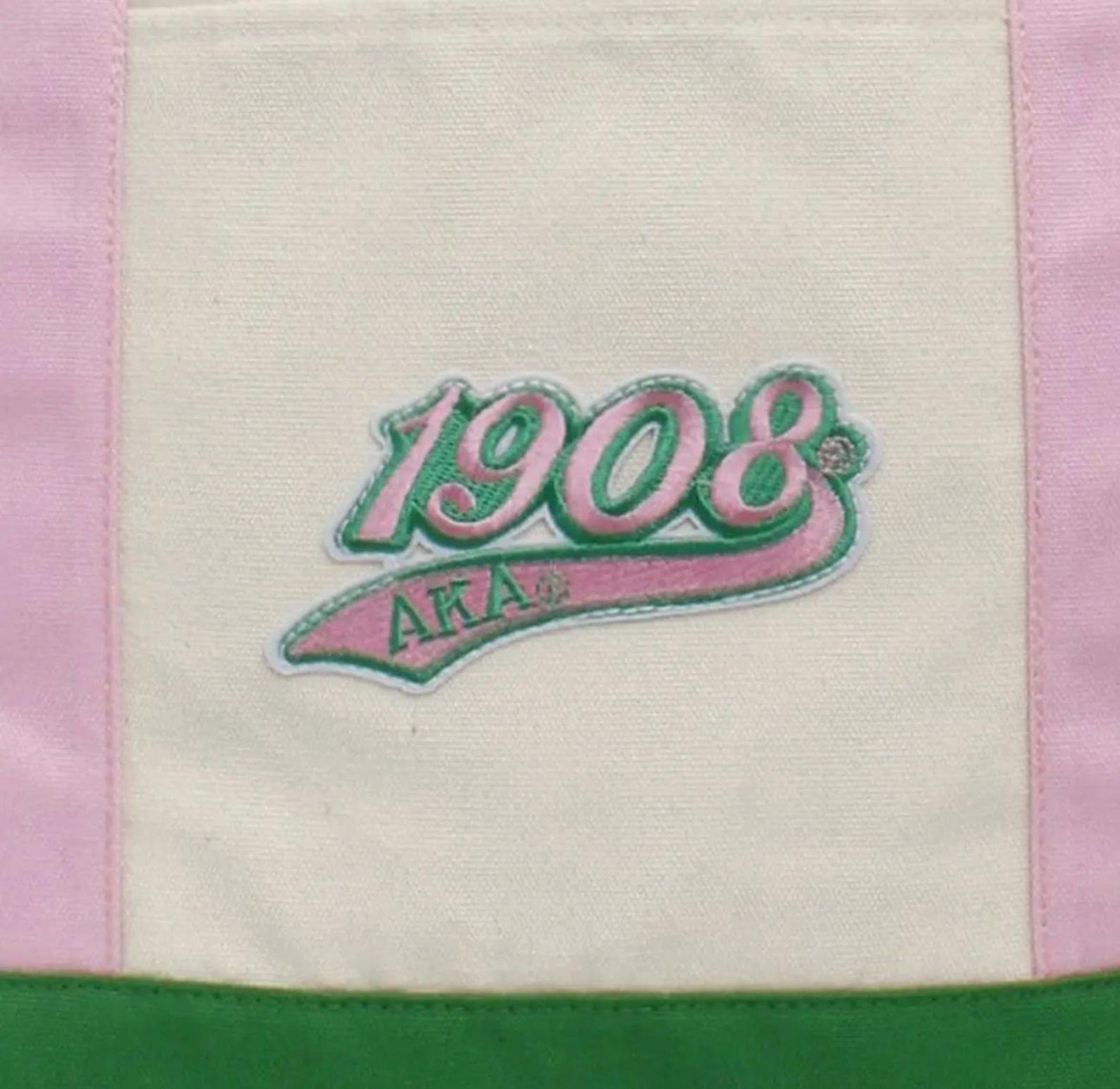 AKA Sorority Pink & Green Large Canvas Tote Bag 20x6.25x14” - Etsy
