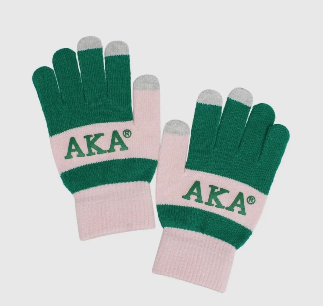 AKA Alpha Kappa Sorority Green Finger Touch and Grip Gloves (one Size ...