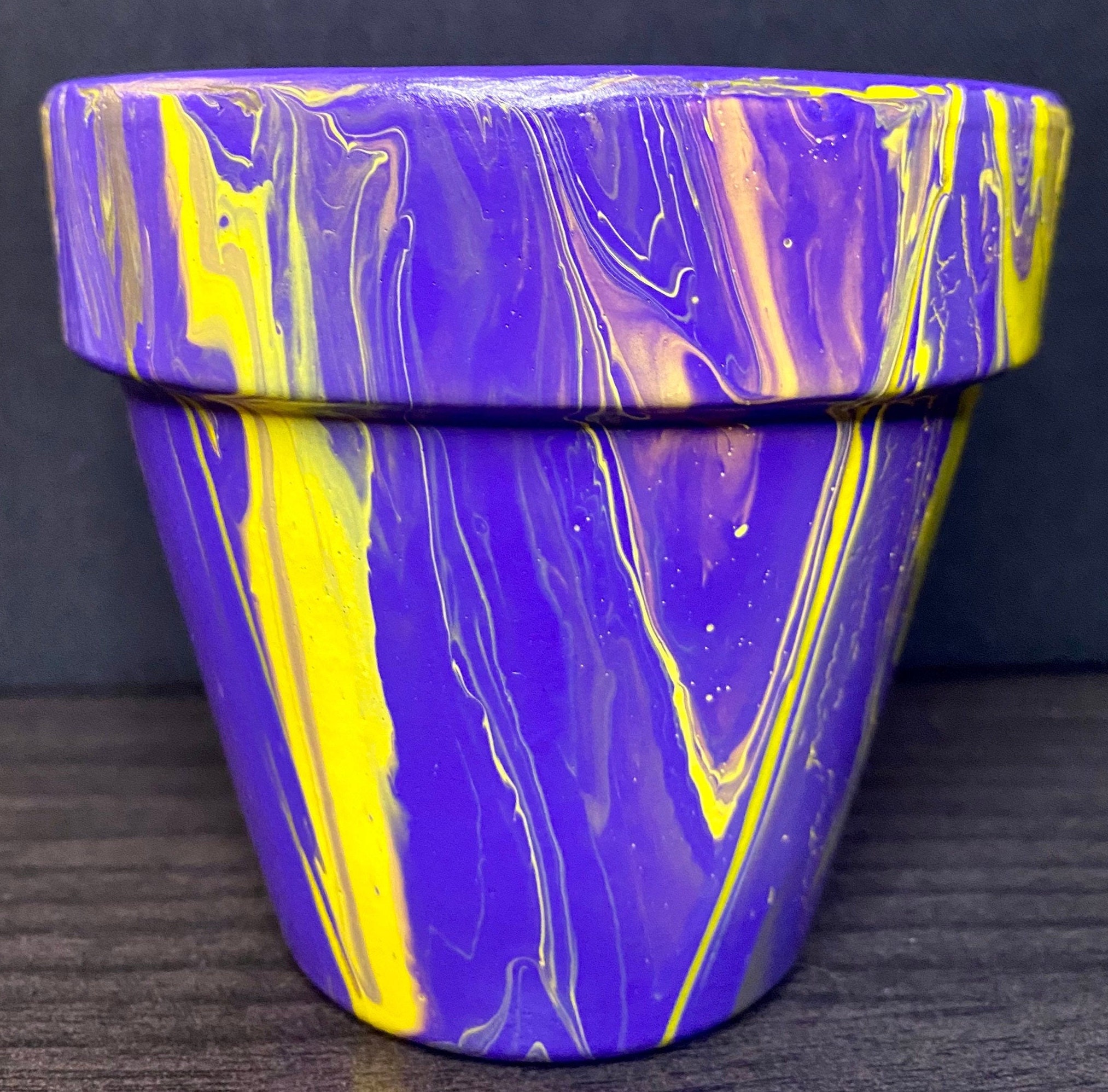 Planter Pot L Purple Lightning Terra-cotta Pot L Flower Pot L Clay Pot ...