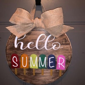 12" Round Summer Door Hanger - Etsy