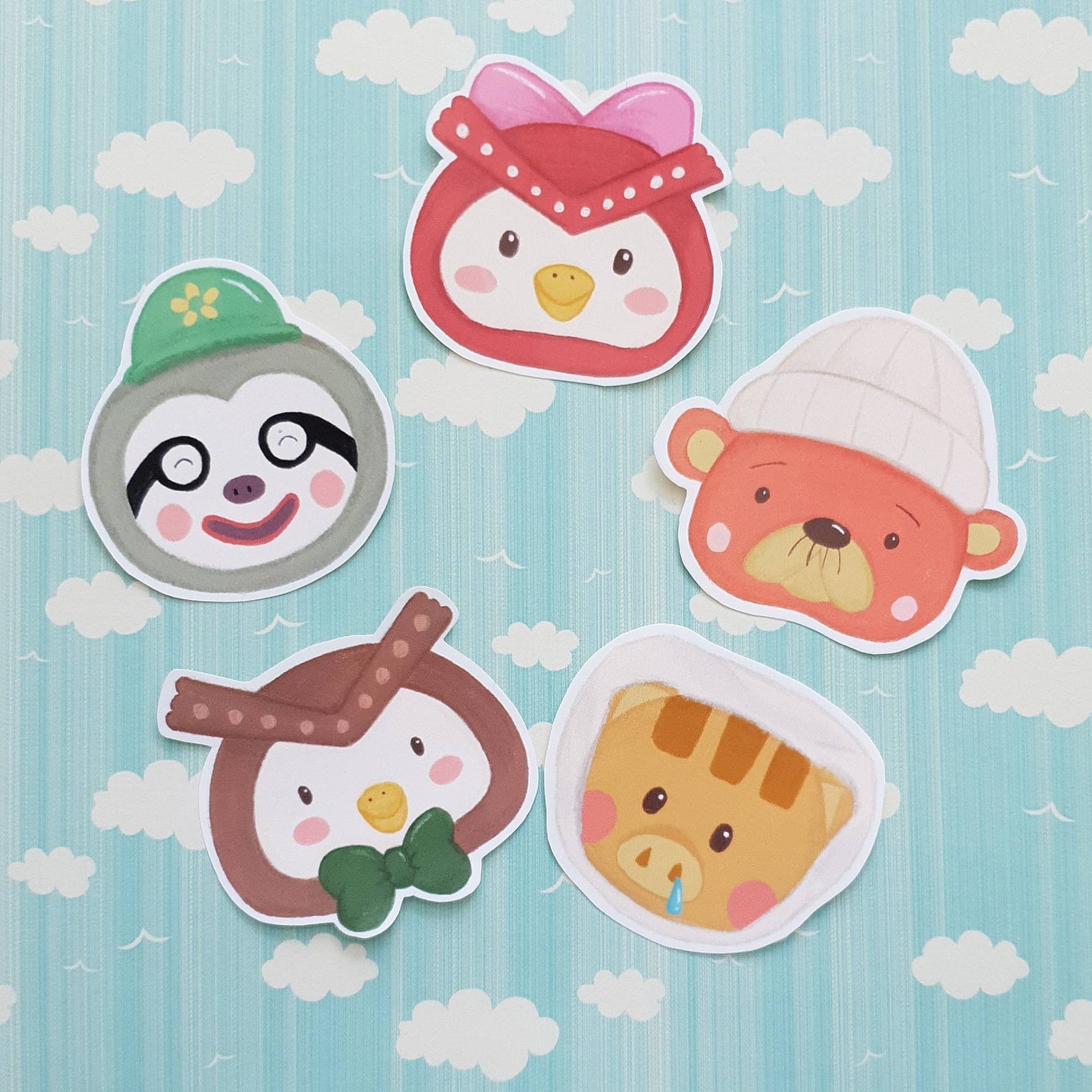 Animal Crossing Sticker Pack Glossy Vinyl Pascal Celeste Daisy Mae Leif ...