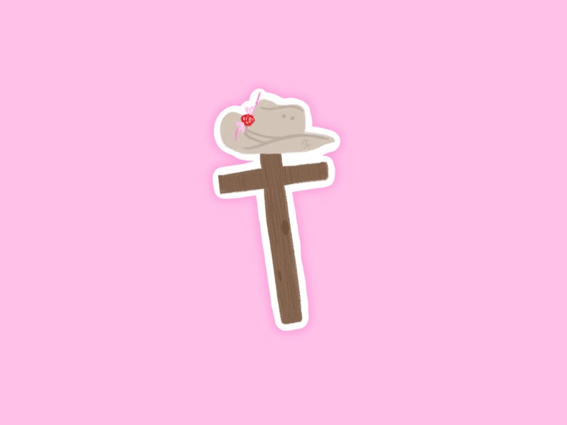 Cross & Cowboy Hat Sticker/cowgirl Sticker/cross Sticker/religion ...