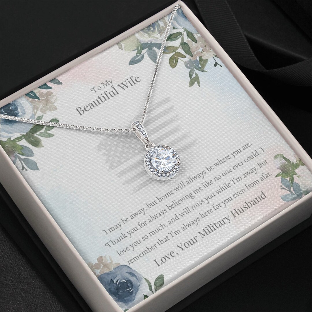 Beautiful Wife Necklace Gift, Deployment Millitary Husband, Military ...