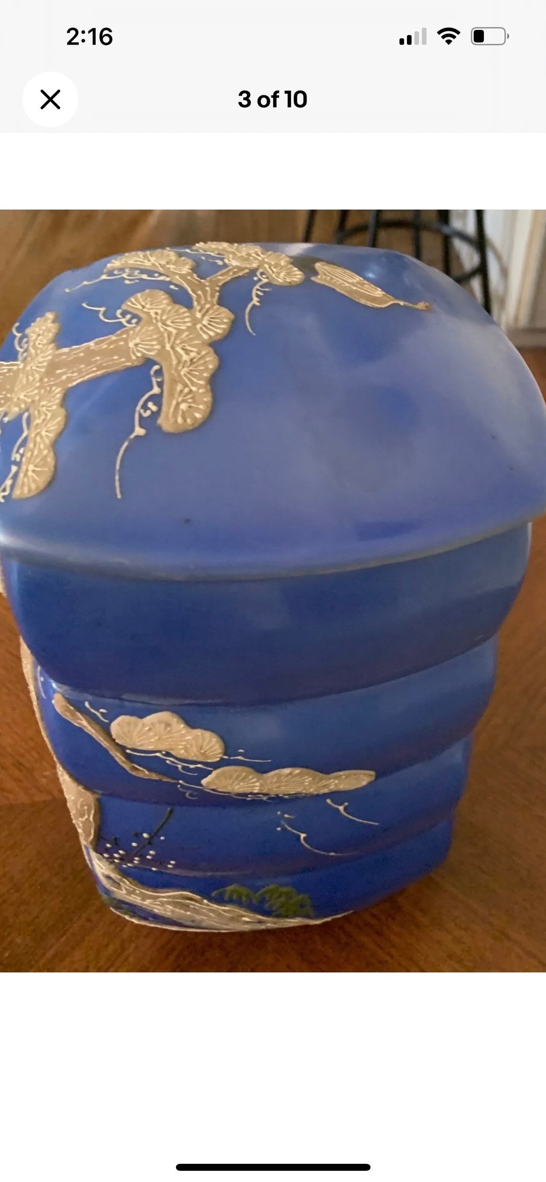 Antique Japanese Bento Stacking Jubako Boxes Blue Glaze Hand - Etsy