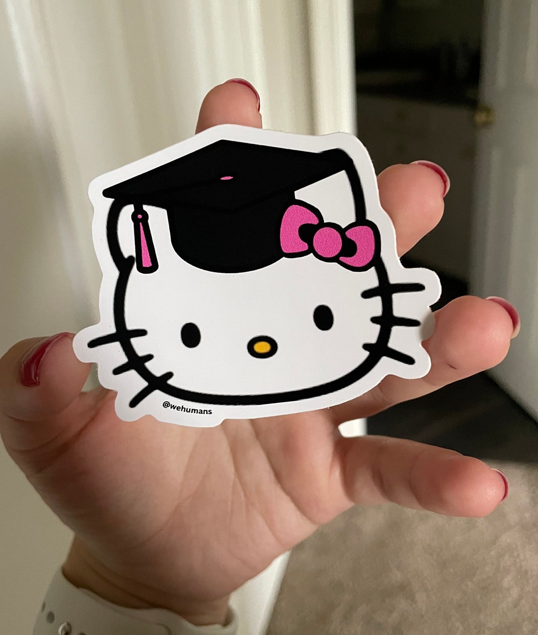 Graduation Hello Kitty Sticker | Perfect Gift for Her, Waterproof, Car ...