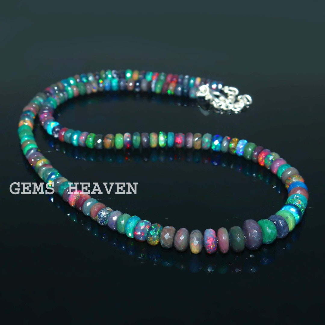 Ethiopian Opal Beads | Rainbow Opal | Handmade Necklace | Natural ...