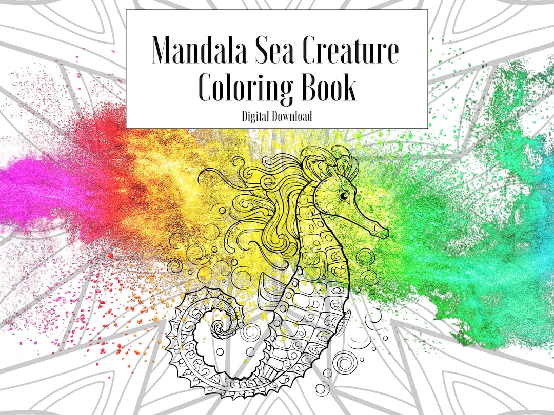 Coloring Pages: 20 Sea Creature Mandalas and Patterns Adult Coloring ...