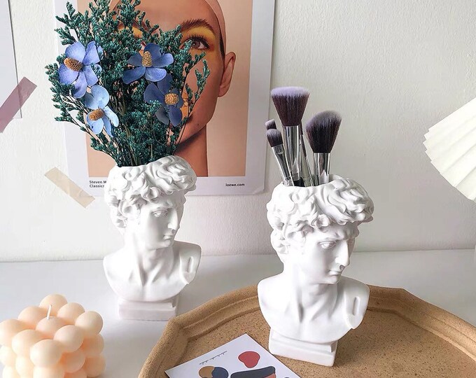 Sculpture Resin Bust Vase Flower Plant Pot Bedroom and | Etsy
