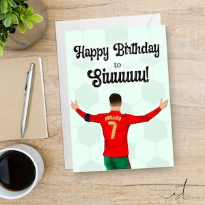 Cristiano Ronaldo Birthday Card Siuu - Etsy