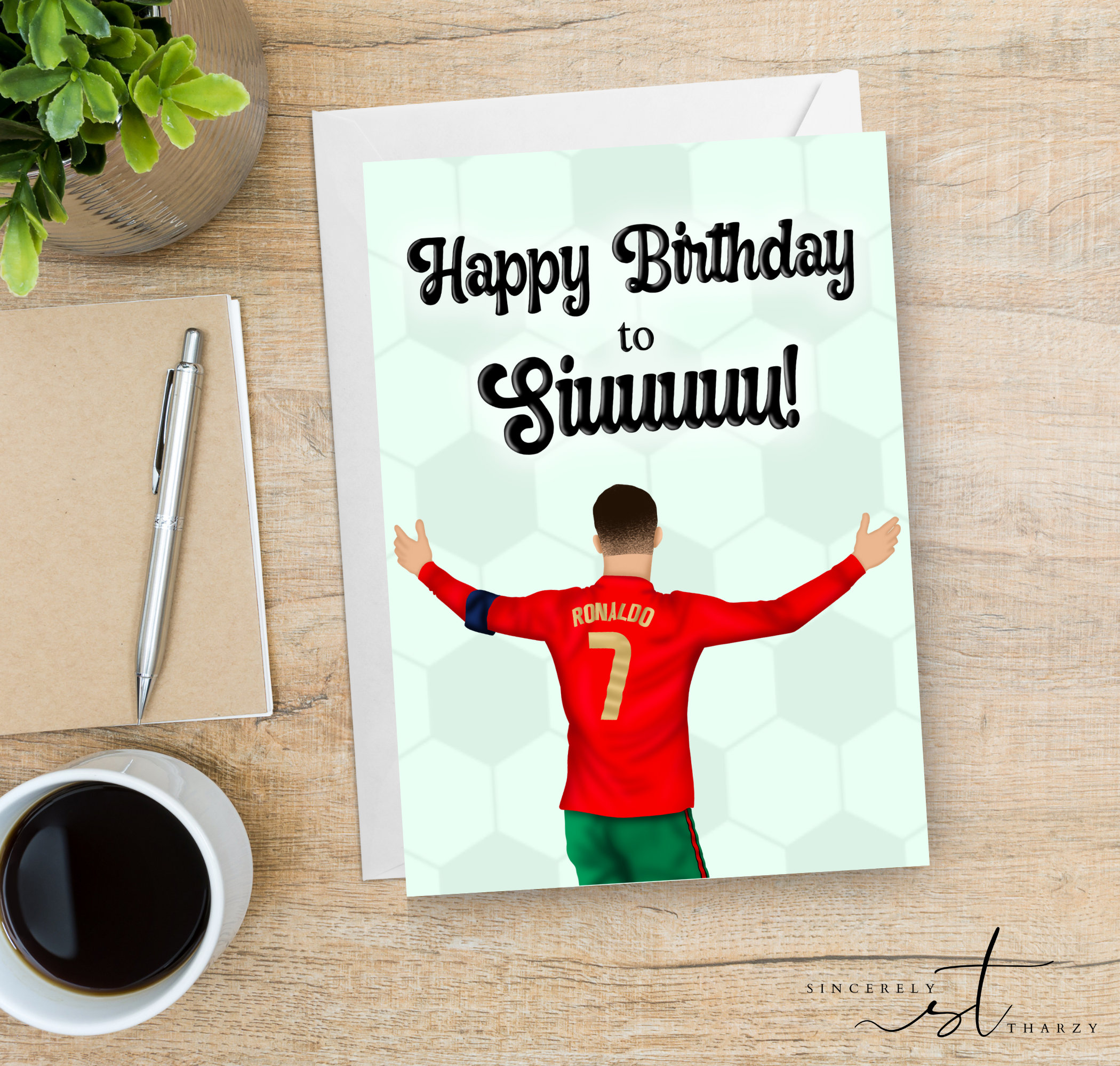 Cristiano Ronaldo Birthday Card Siuu - Etsy