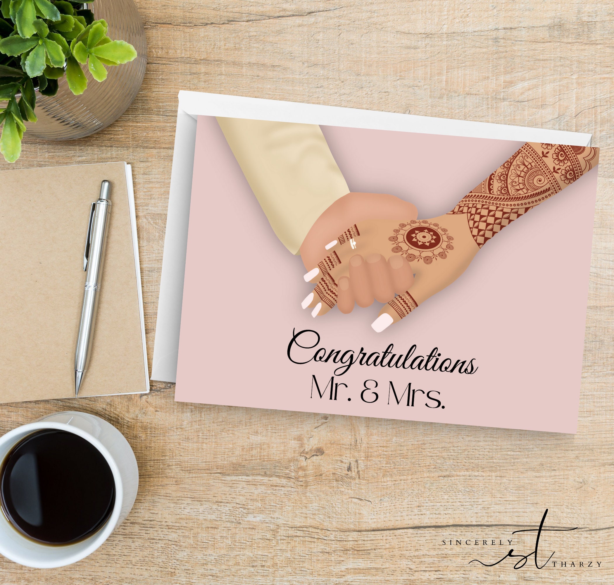 South Asian Wedding Card - Congratulations - Etsy