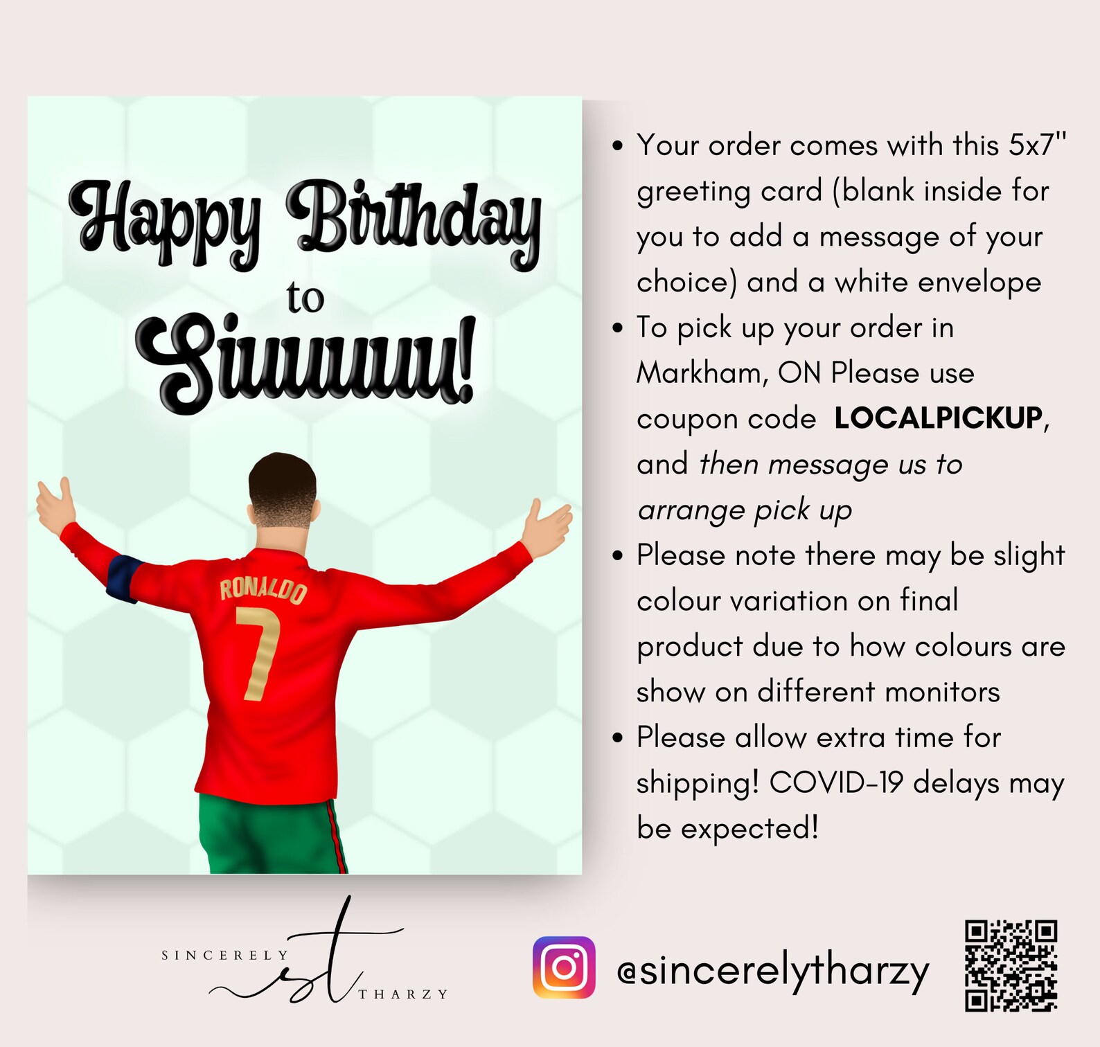 Cristiano Ronaldo Birthday Card Siuu - Etsy