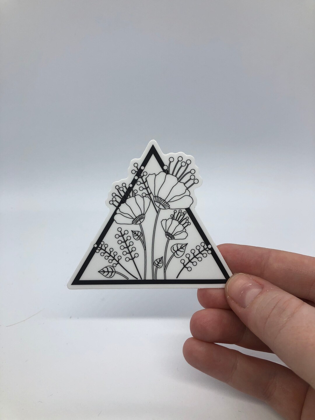 Floral Triangle Sticker - Etsy