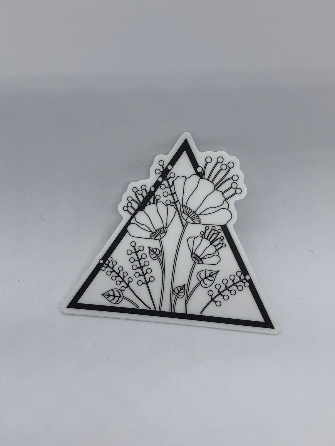 Floral Triangle Sticker - Etsy