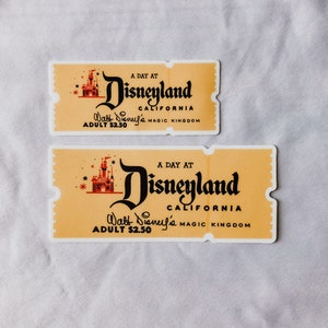 Disneyland Vintage Ticket Sticker - Etsy