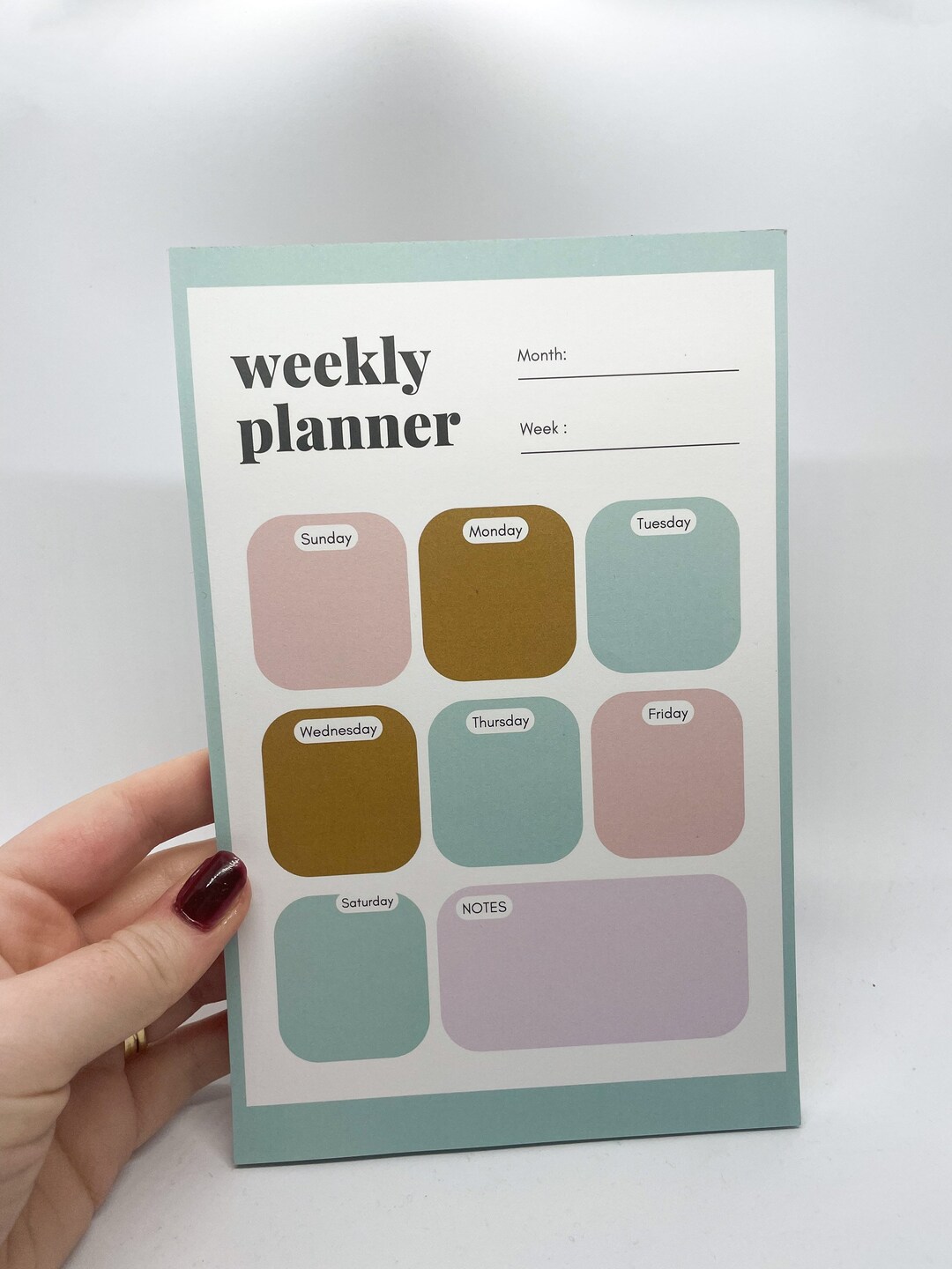 Weekly Planner - Block Style Schedule - Etsy