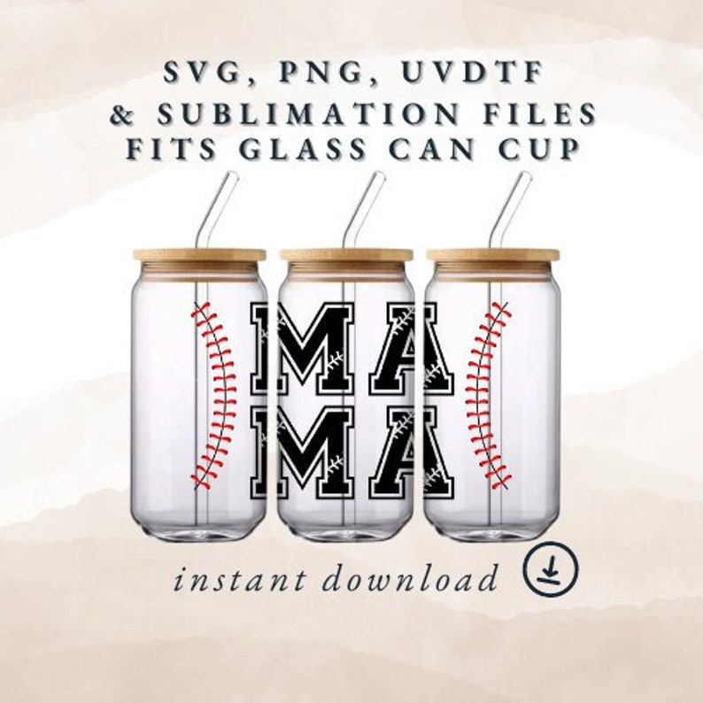 SVG, PNG, UVDTF and Print Then Cut Digital Download Files for Glass Can ...