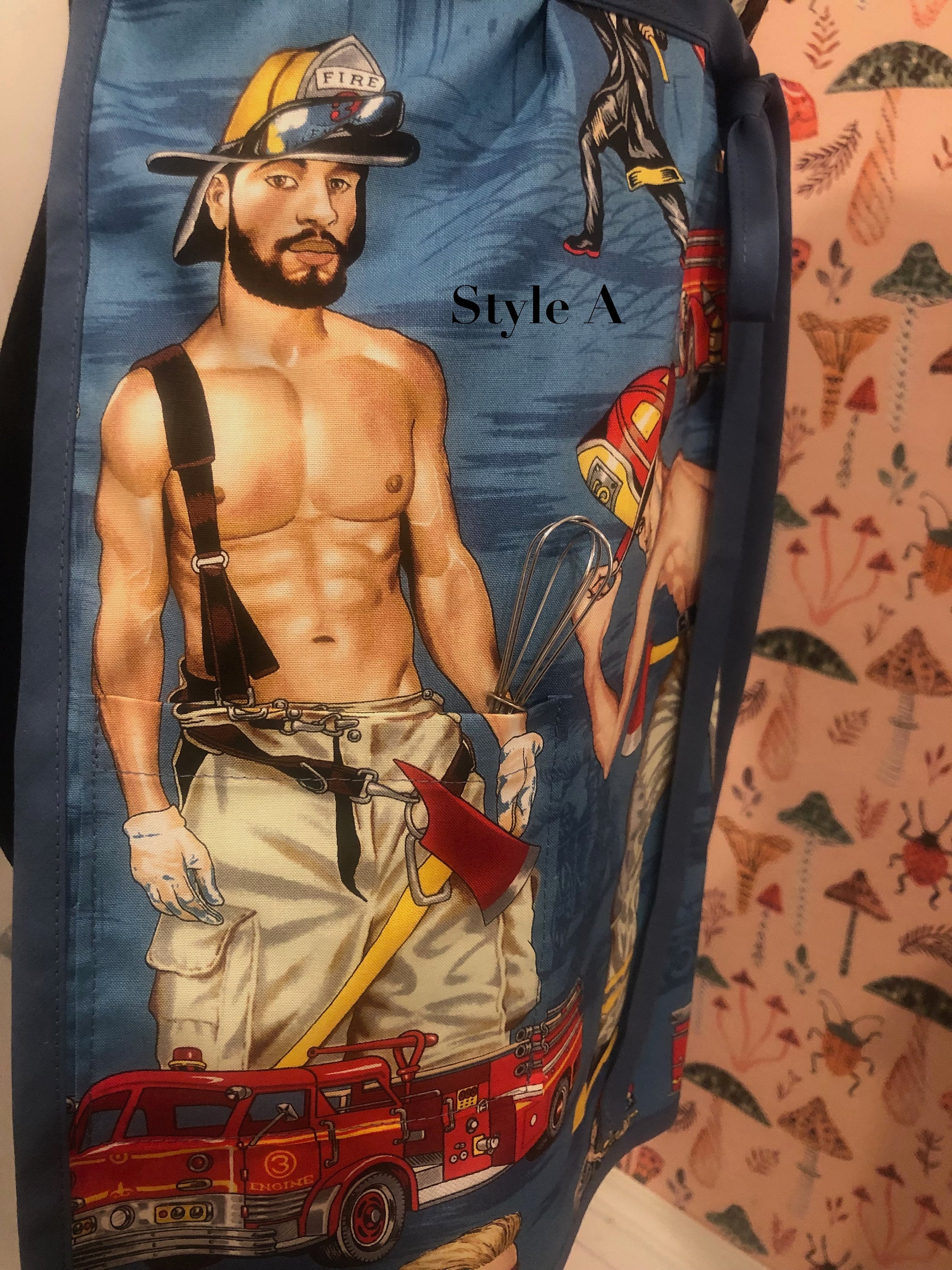 Red Hot Firefighters Alexander Henry Pin up Apron With Spicy Pocket ...