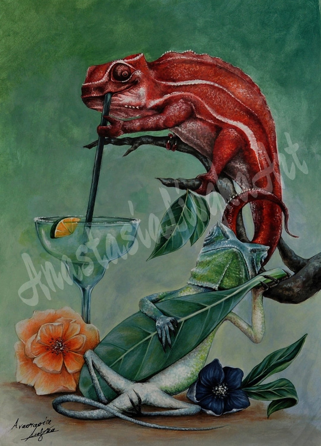 Colorful Lizards Art