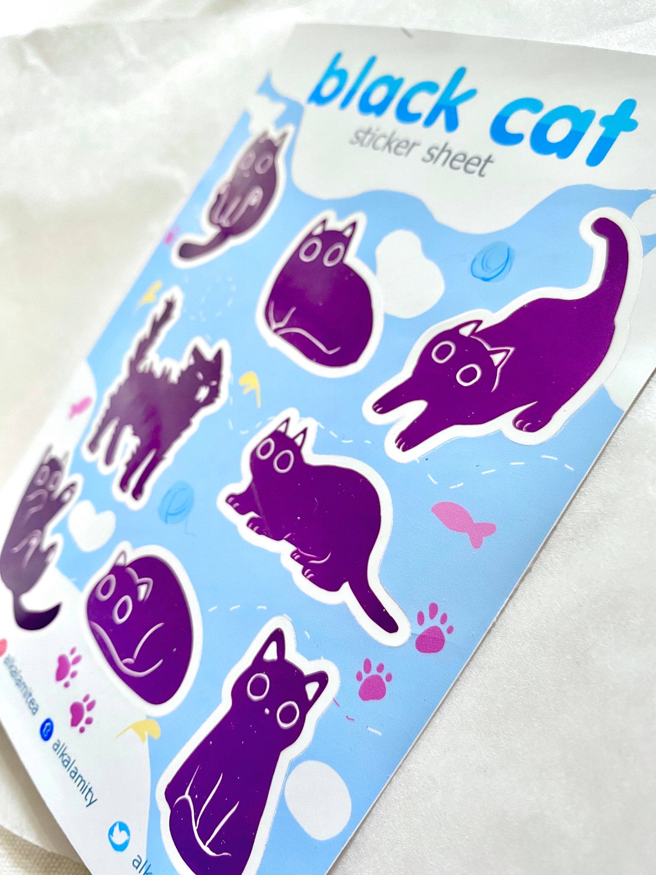 Black Cat Sticker Sheet Bullet Journaling Stickers | Etsy