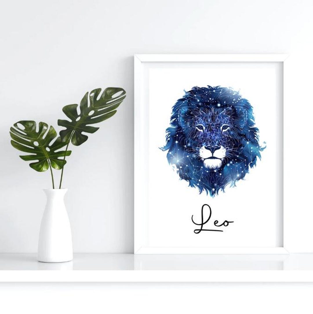 Zodiac Aesthetic Modern Home Art Leo Spiritual Minimalist Digital Print ...