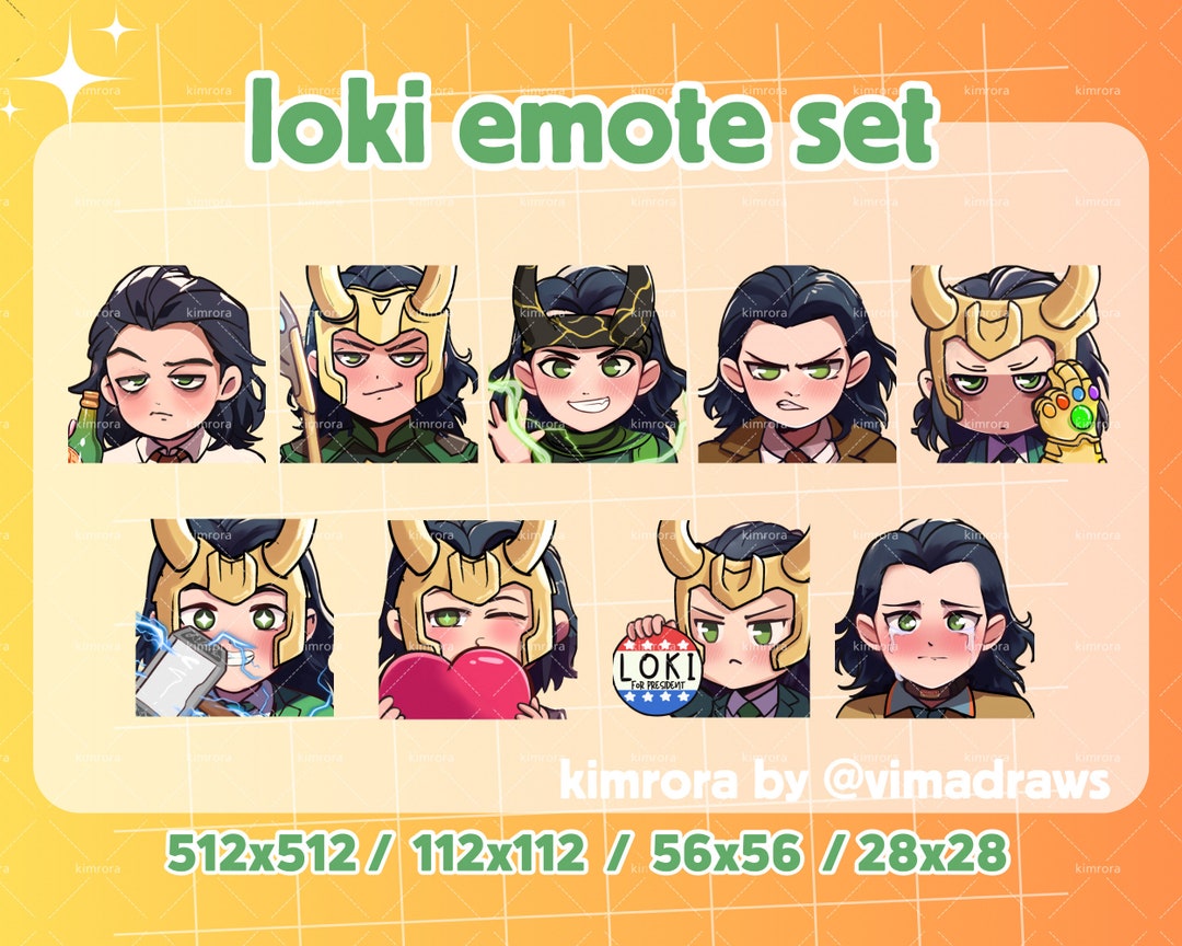 Chibi Loki 9 Emote Pack Digital Files for Twitch and Discord God of ...