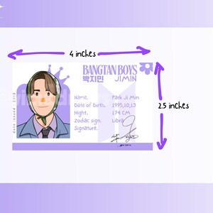 Printable Cute ID Cards Kpop Korean Bangtan Boys Group Sublimation ...