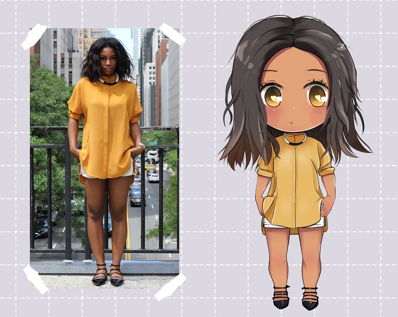 Custom Kawaii Anime Style Cute Character Drawing Your Cuter Chibi ...