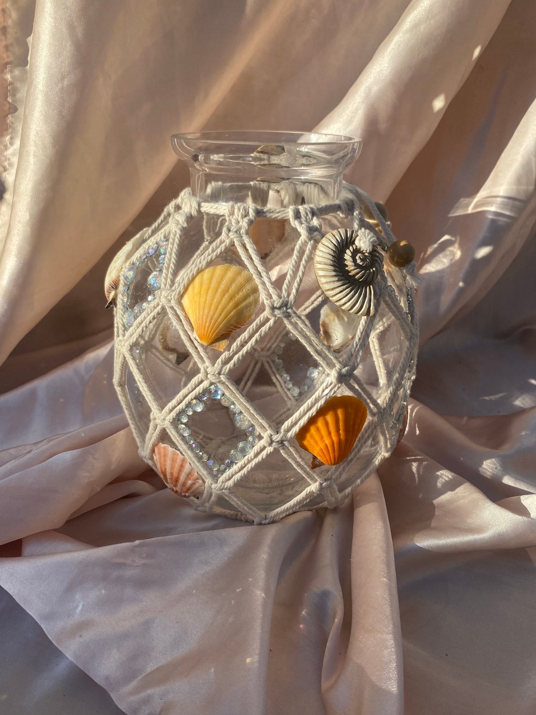 Seashell Glass Vase - Etsy