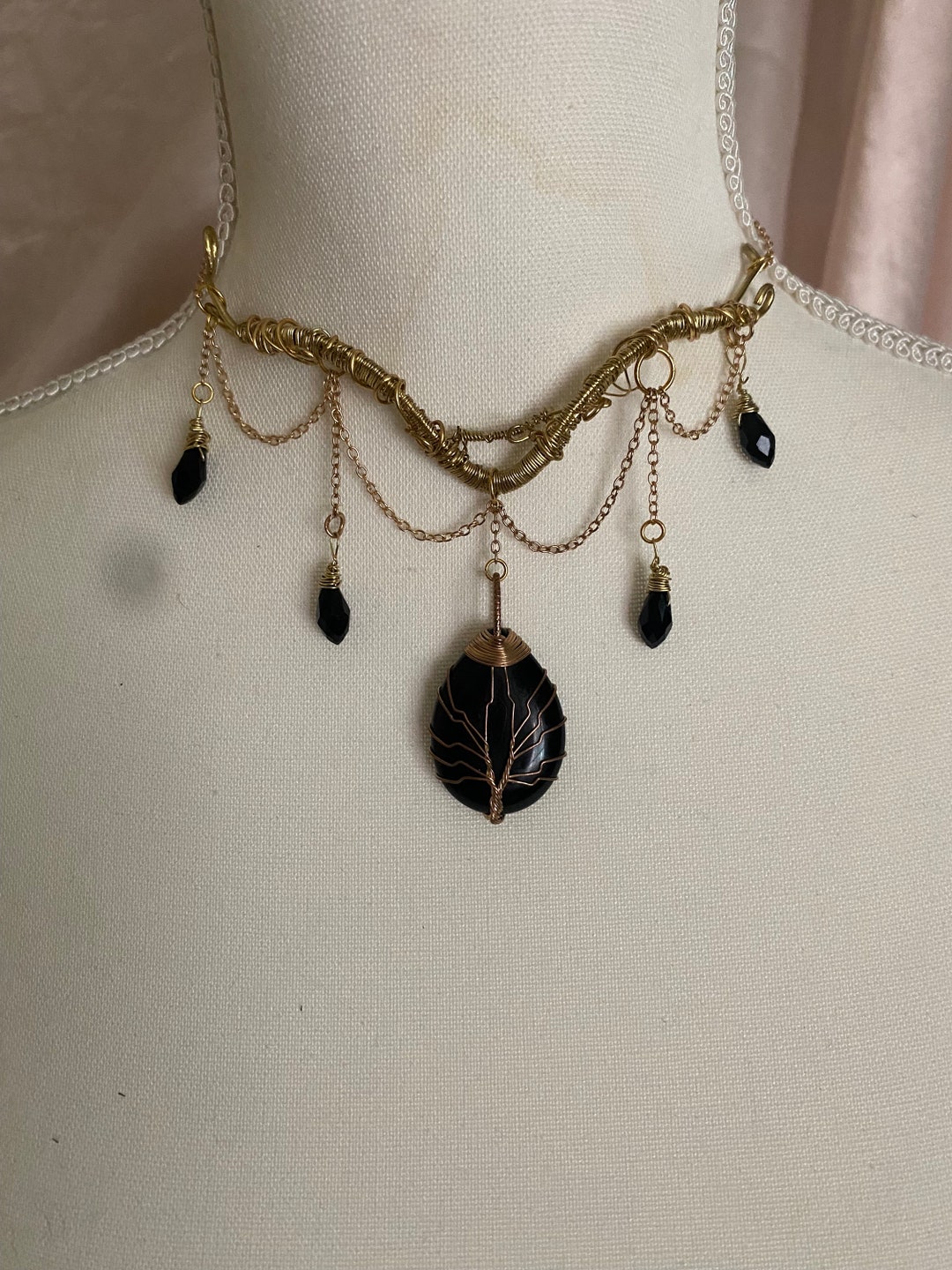 Obsidian Necklace - Etsy