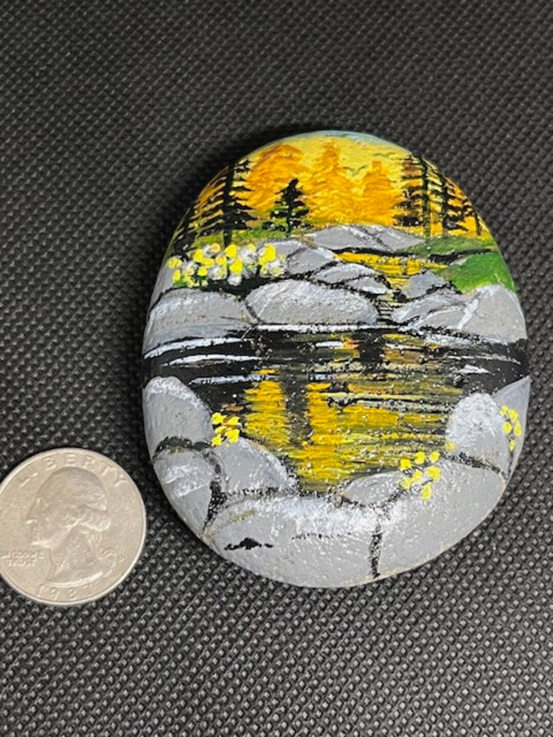 Quiet Time at the Lake....handpainted Acrylic Rock. Perfect for ...