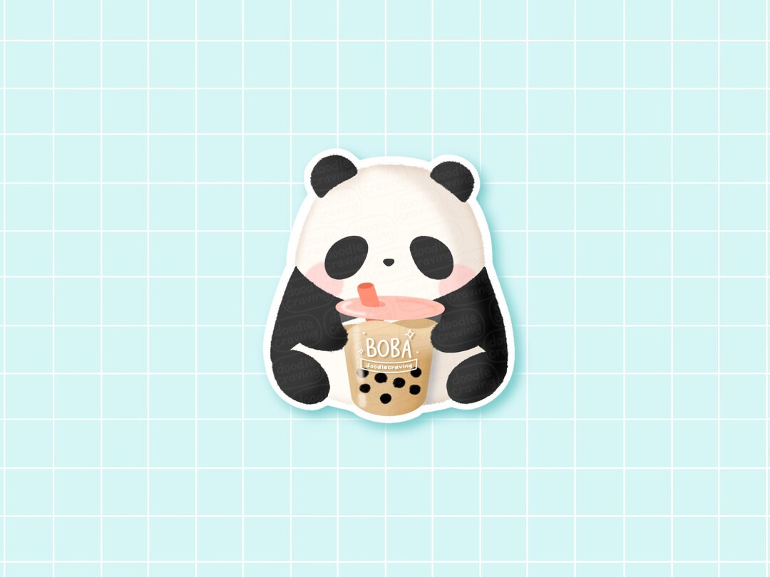 Panda & Boba Sticker [waterproof!], Die Cut Stickers, Laptop ...