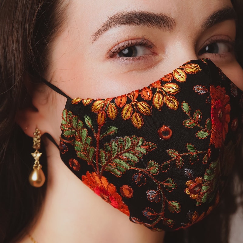 Embroidered Mask - Etsy