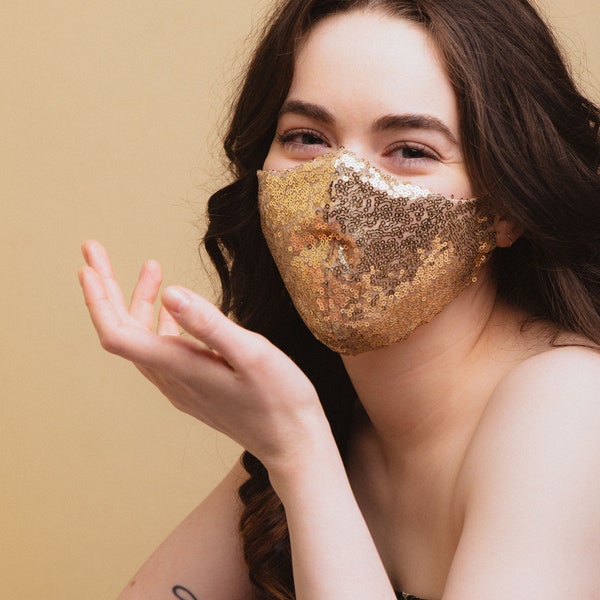 Sequin Face Mask - Etsy