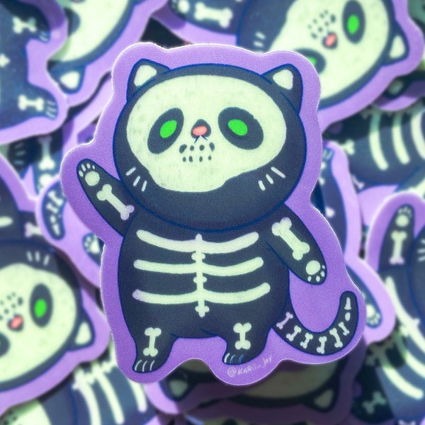 Skull Kitty Sticker - Etsy