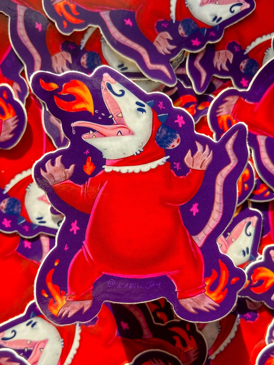 Deviled Menace Sticker Opossum Sticker Glossy Opossum Sticker Devil ...