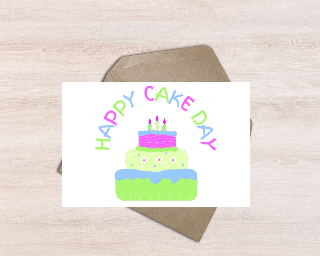 Printable Birthday Card, Birthday Cake, Birthday Digital Download ...