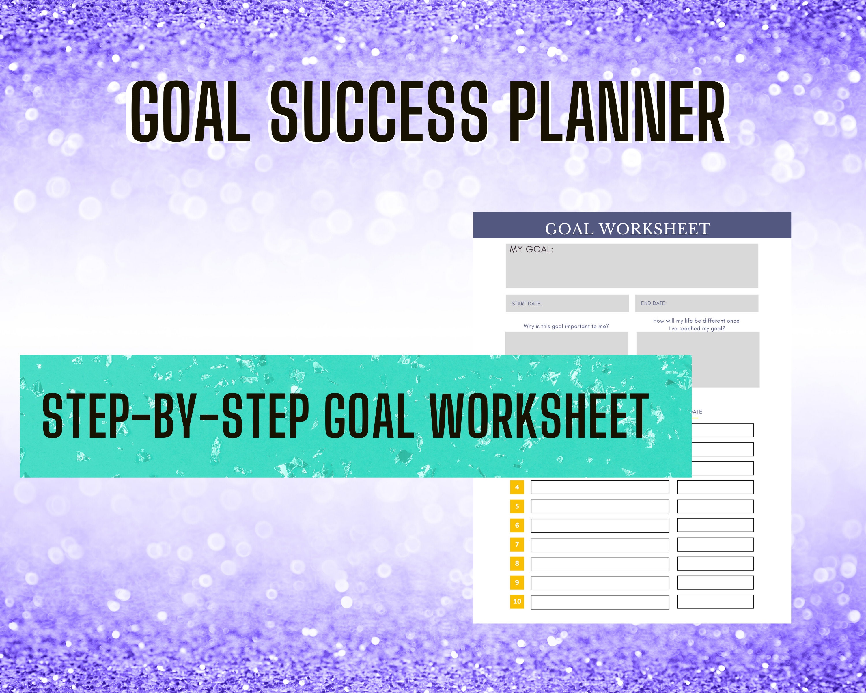 Goal Planner, Goal Worksheet, Vision Board, Printable Goal Planner ...