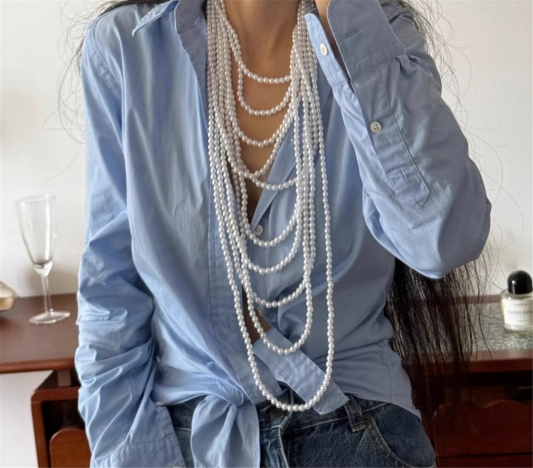 Multi-layer Pearl Necklace,10 Layer Pearl Beaded Necklace,pearl ...