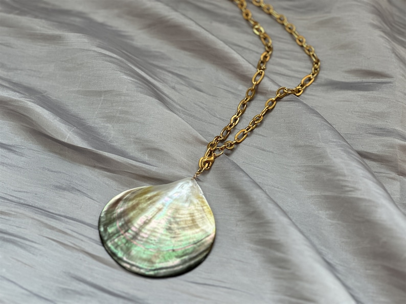 Seashell Necklace,large Shell Necklace,natural Shell Pendant Necklace ...
