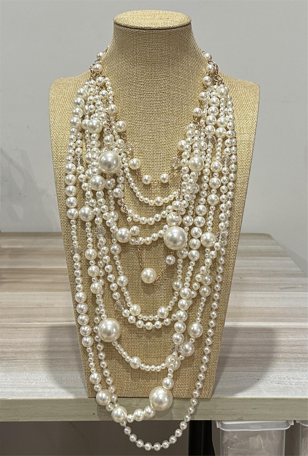 Hand-beaded Pearl Multi-layer Body Chain Necklace: Bridal Wedding ...