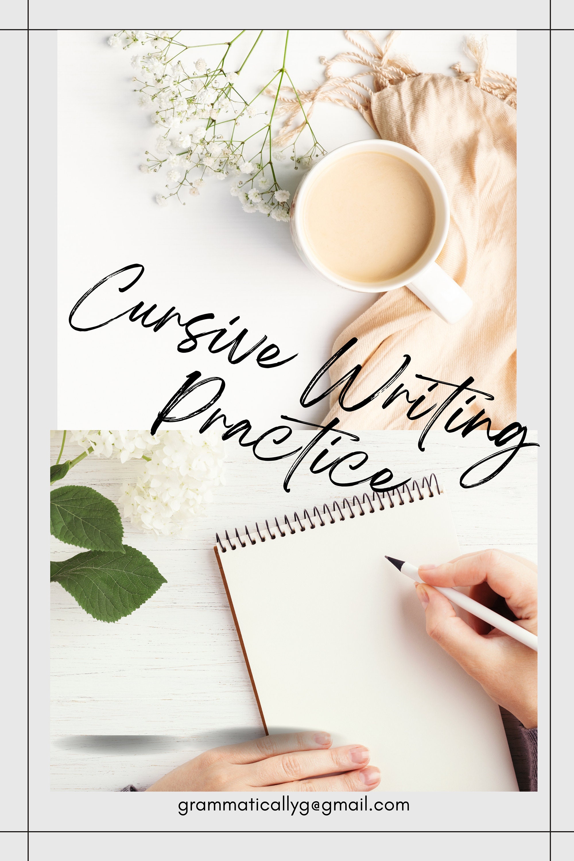 A CURSIVE Handwriting Practice, Words, Sentences and Empowering Quotes ...