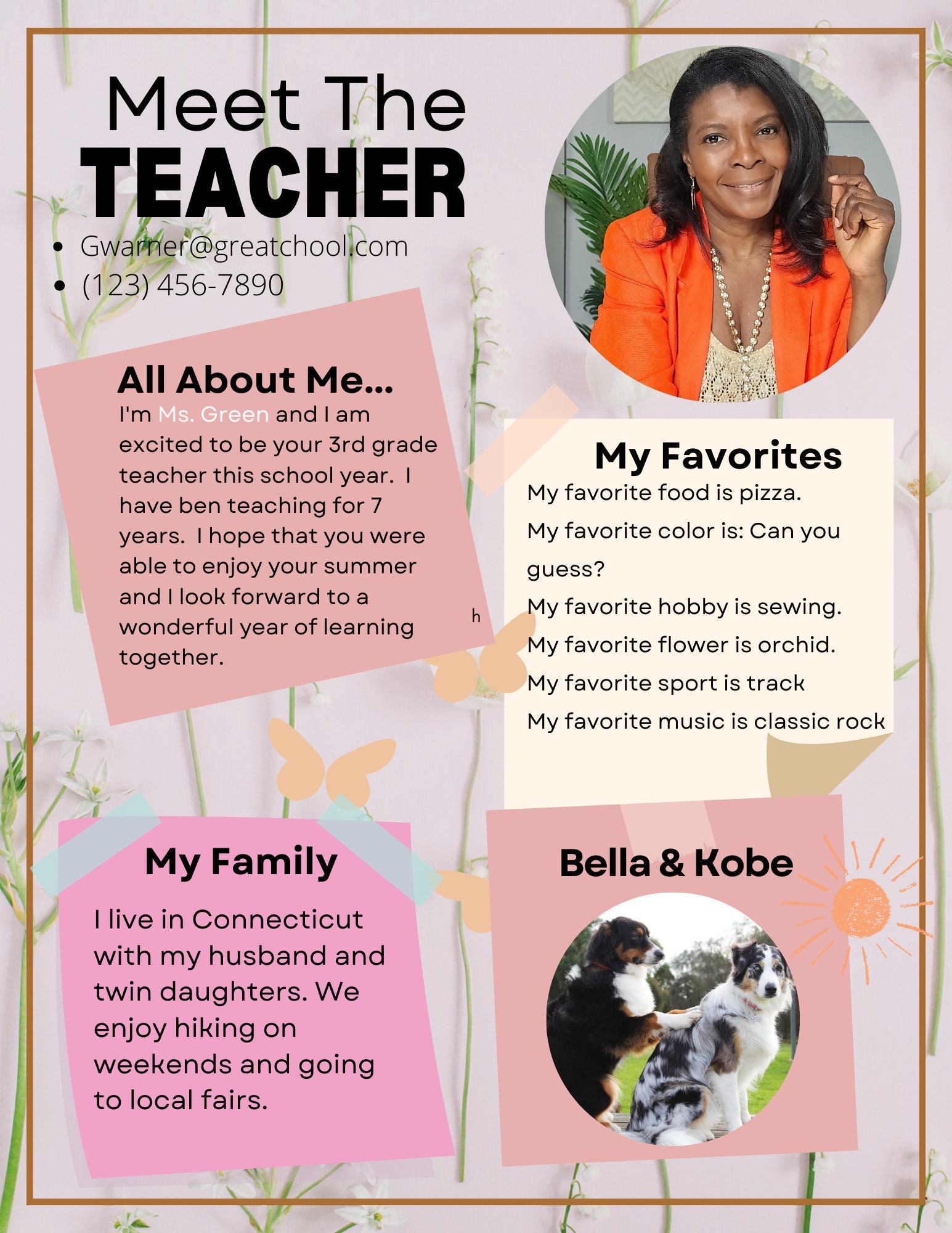 A A MEET the TEACHER Back to School Editable Template Sustainable CANVA ...