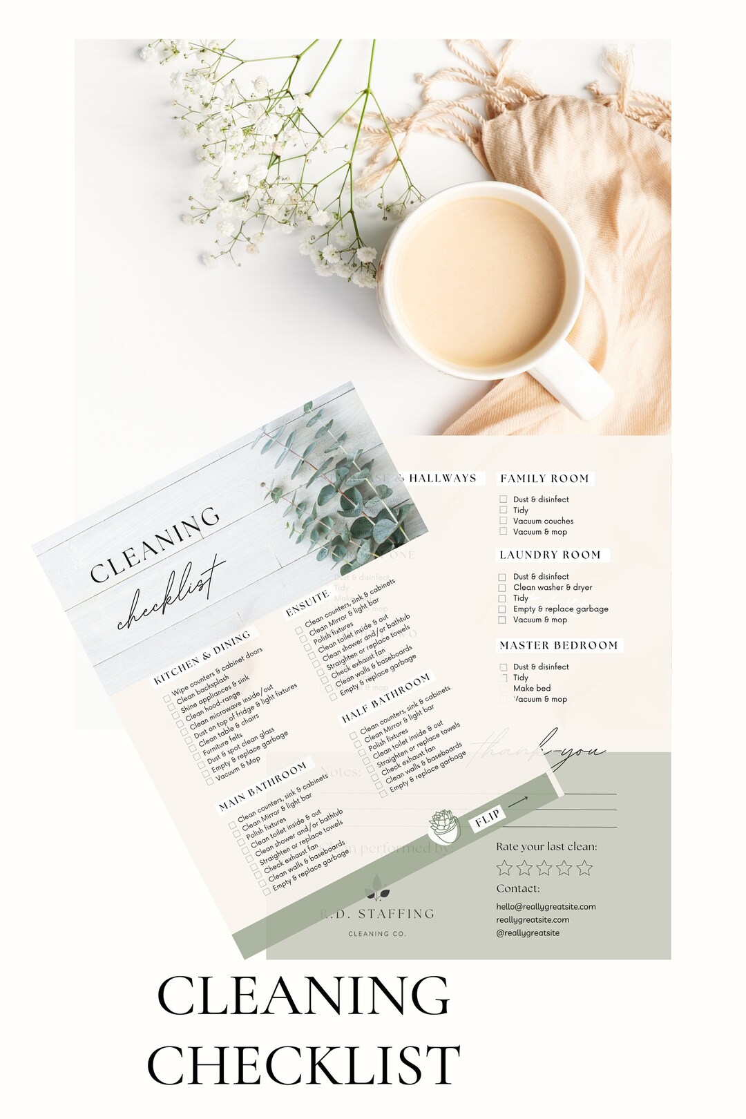 Cleaning CHECKLIST, Airbnb, VRBO, Home Cleaning, Housecleaning ...