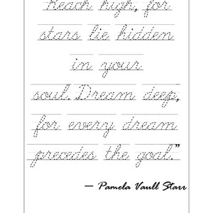 A CURSIVE Handwriting Practice, Words, Sentences and Empowering Quotes ...