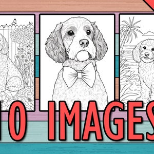 Cockapoo Coloring Pages (set 1), Dog Coloring Pages for Adults, Dog ...